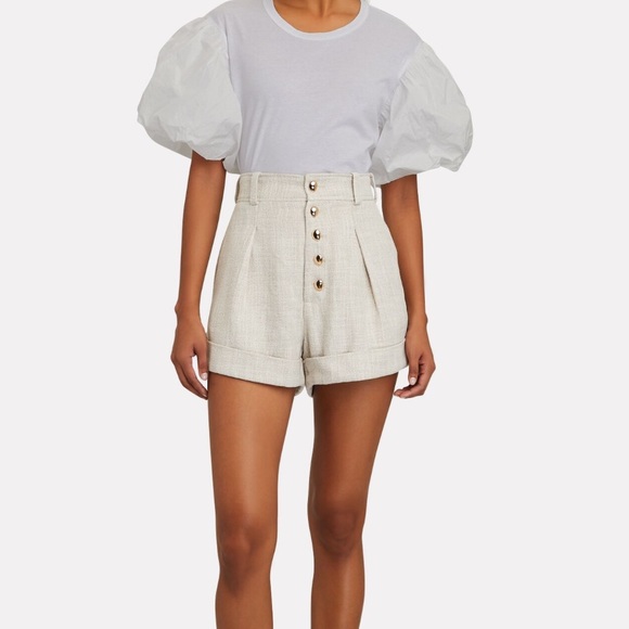 A.L.C. | Tops | Alc Cassandra Taffeta Puff Sleeve Tshirt Size M | Poshmark